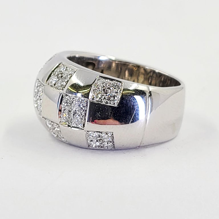 White Gold Diamond Dome Ring For Sale at 1stDibs