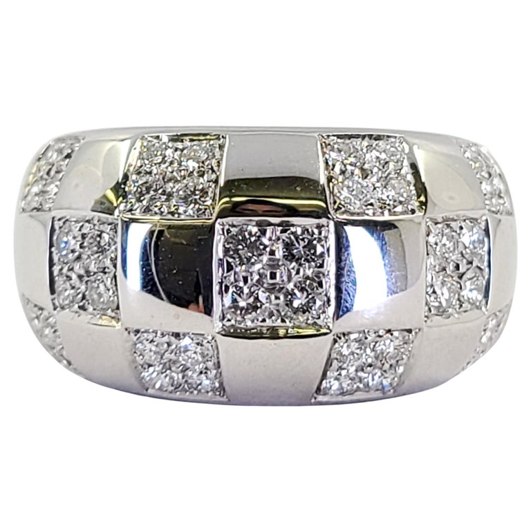 White Gold Diamond Dome Ring For Sale at 1stDibs
