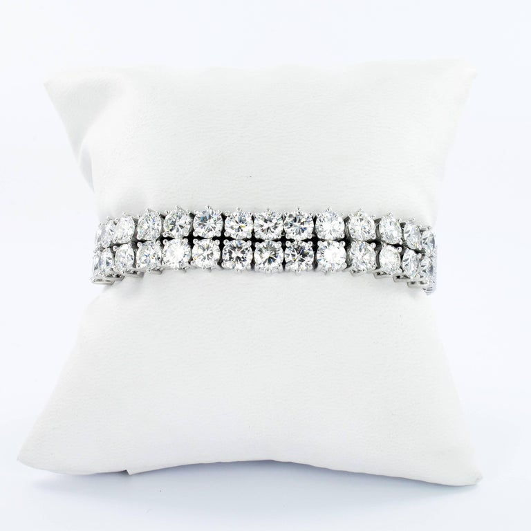 White Gold Diamond Double Row Bracelet at 1stDibs