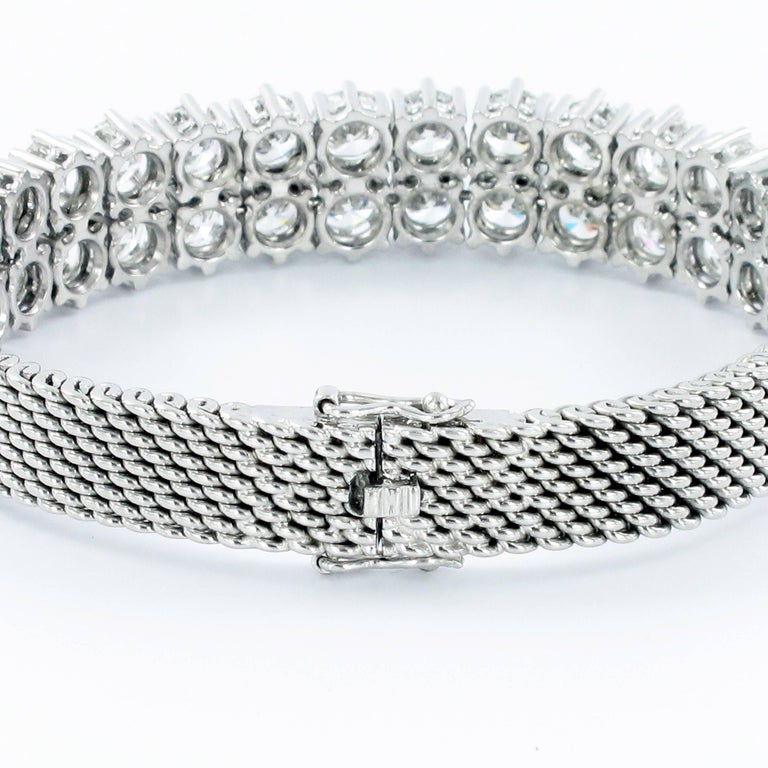 White Gold Diamond Double Row Bracelet at 1stDibs