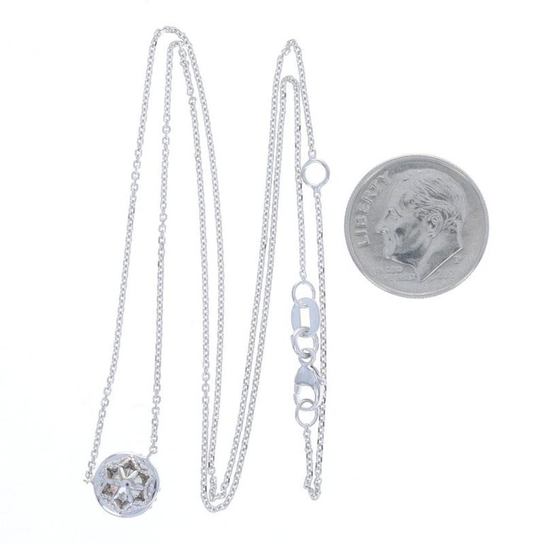 White Gold Diamond Halo Necklace 14k Round 1.07ctw Star Reversible ...