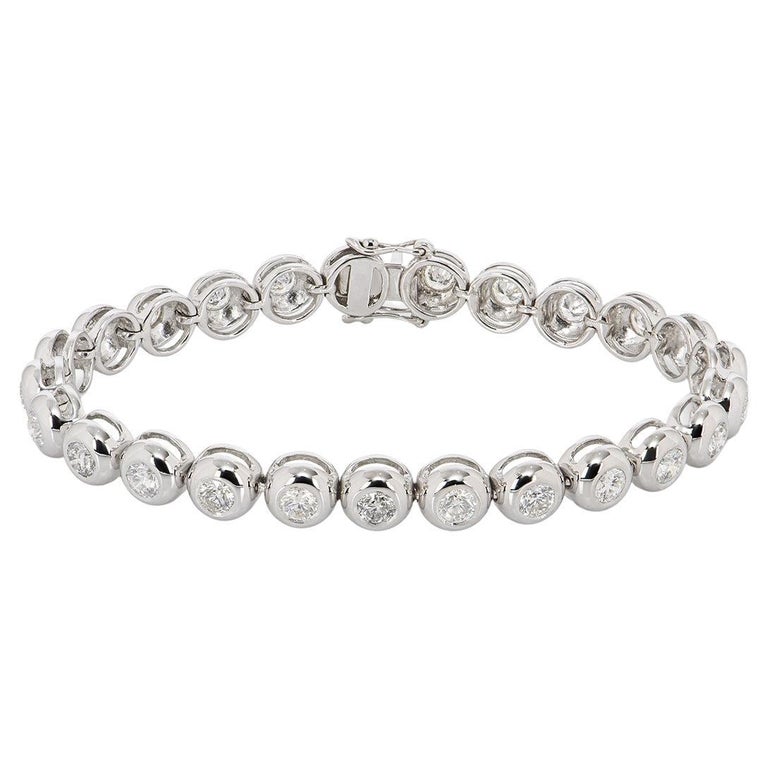 White Gold Diamond Line Bracelet 3.25ct TDW For Sale at 1stDibs