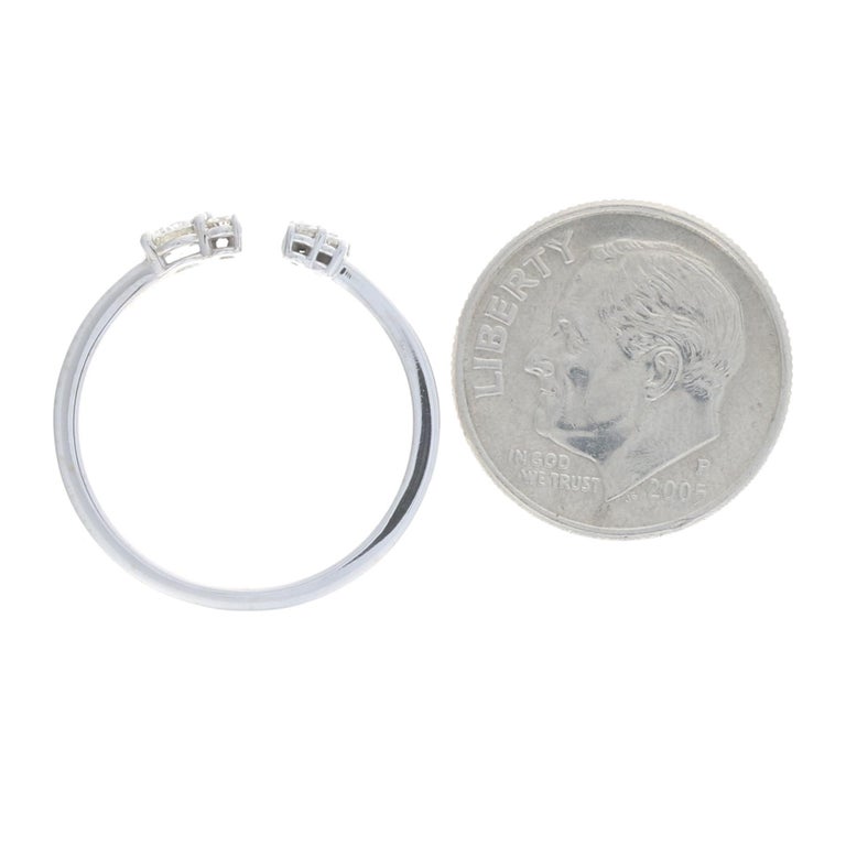 White Gold Diamond Negative Space Band, 14k Round Brilliant Cut .16 ...