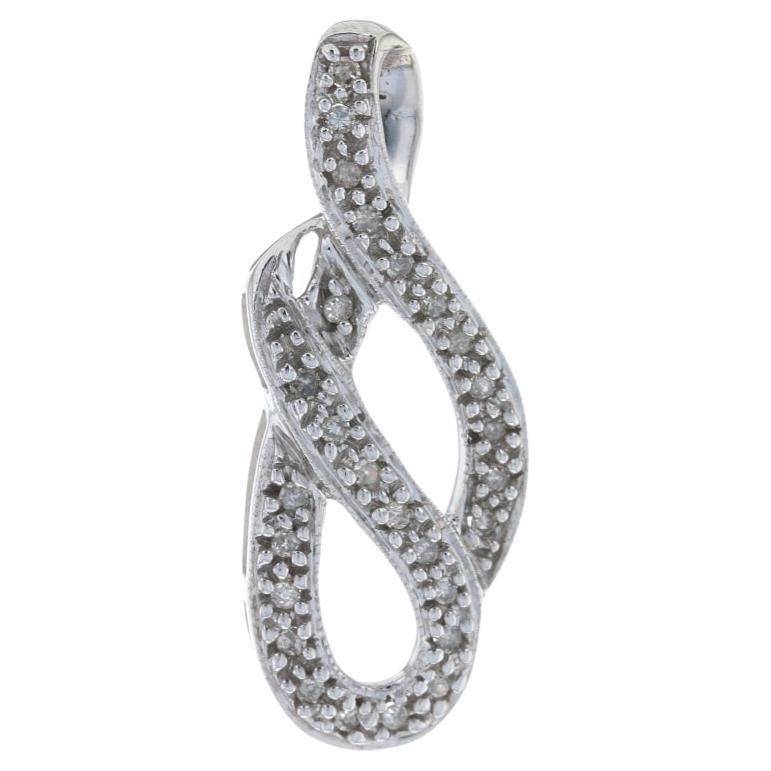 .33ctw Single Cut Diamond Pendant - 14k White Gold Eternity Circle ...