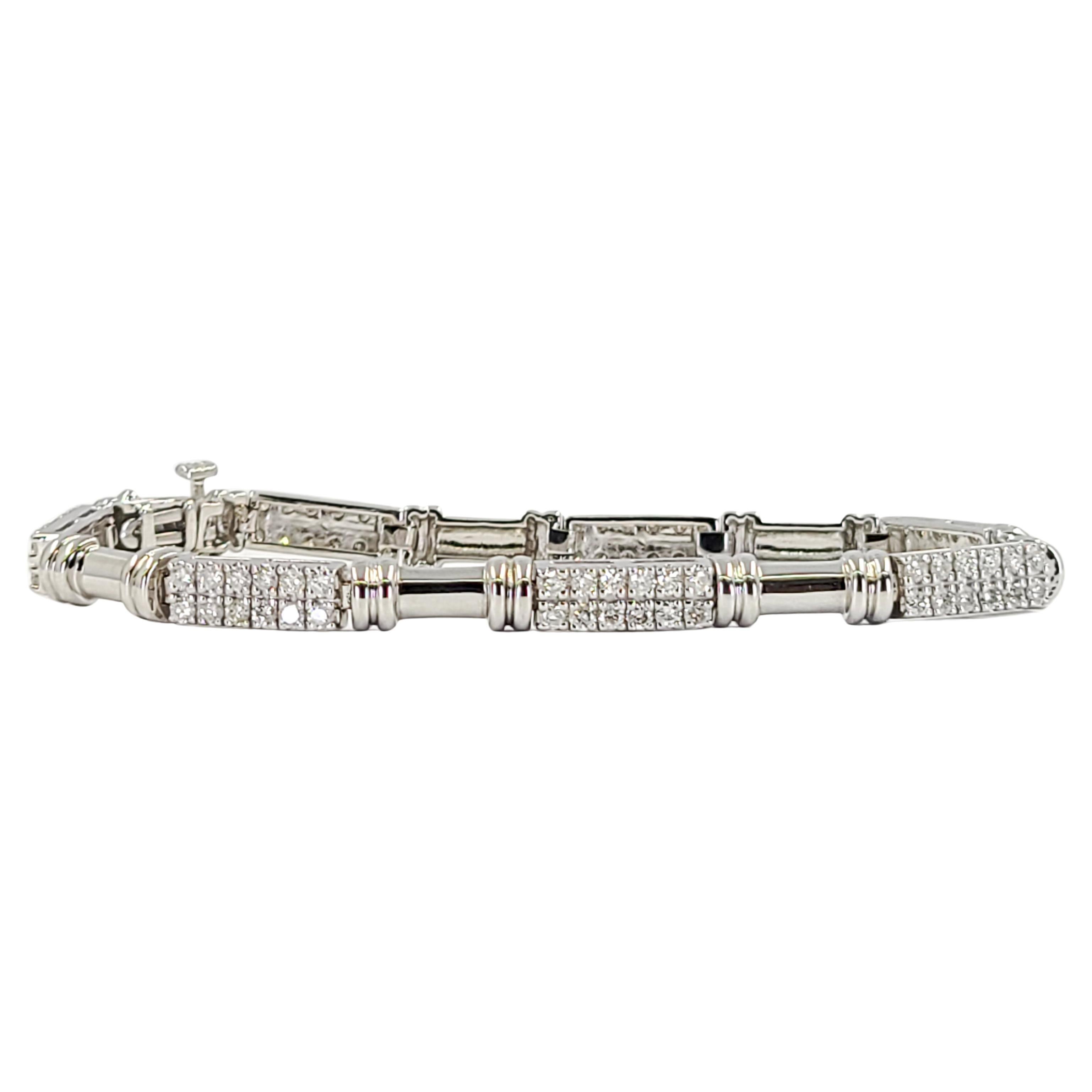 Ruby Diamond and White Gold Line Bracelet For Sale at 1stDibs