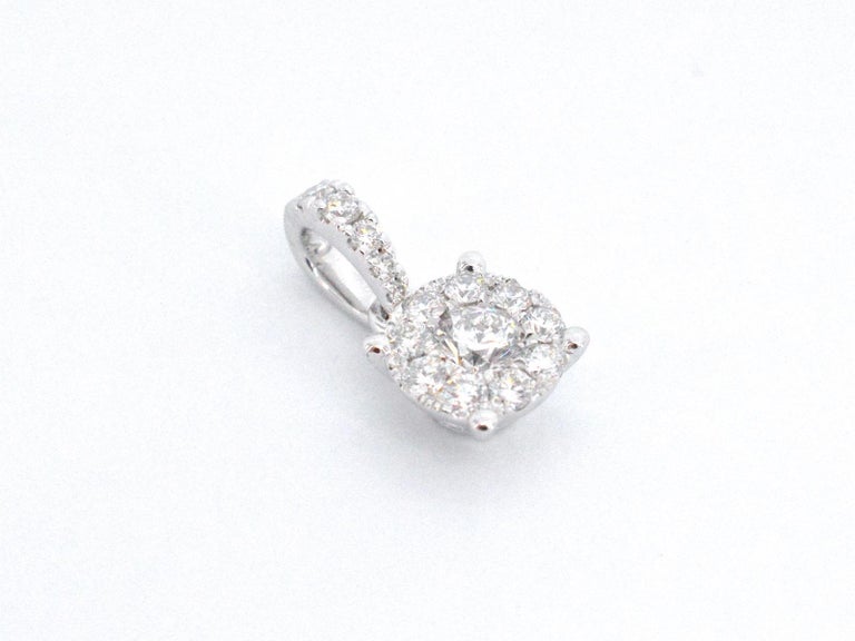 White Gold Entourage Pendant with Brilliant Cut Diamonds For Sale at ...