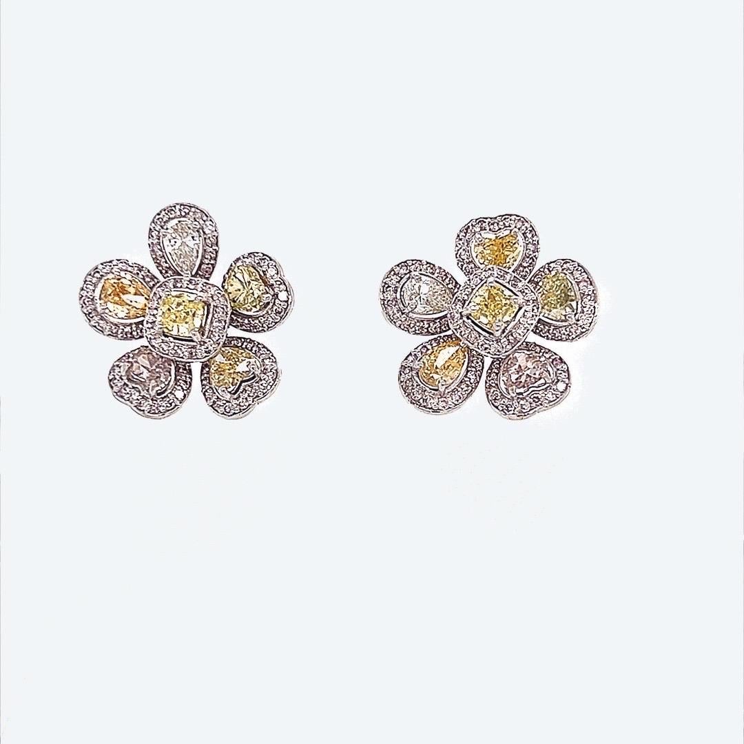 Fancy Colored Diamond Earrings For Sale at 1stDibs