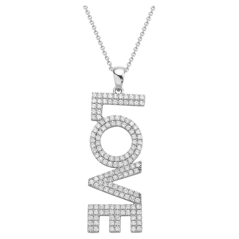 White Gold Love Pendant For Sale at 1stDibs