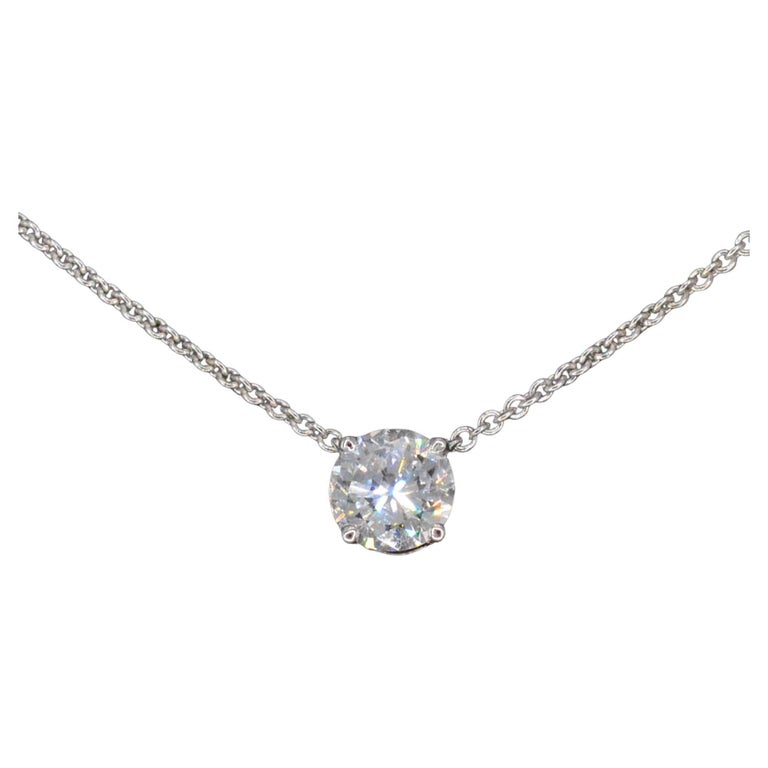 White Gold Necklace with a Diamond of 1.00 Carat For Sale at 1stDibs