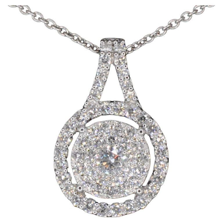 White Gold Pendant Studded with Diamonds For Sale at 1stDibs