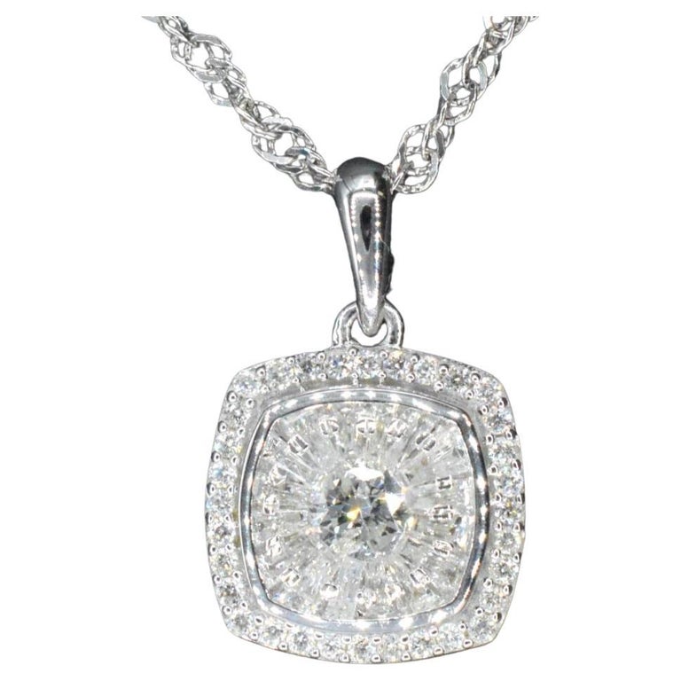 White Gold Pendant with Diamonds For Sale at 1stDibs