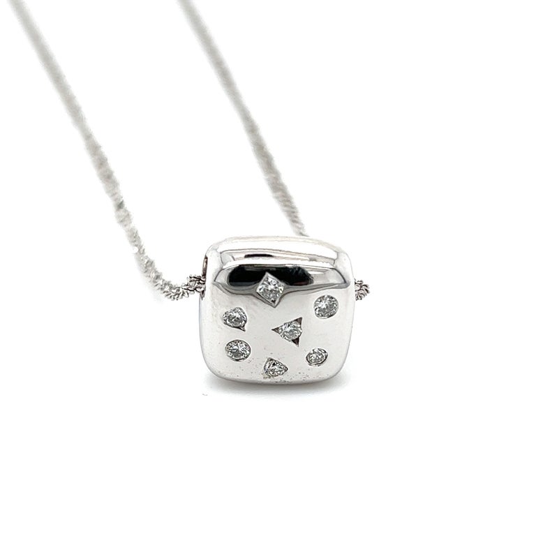 White Gold Pendant with Geometric Shapes For Sale at 1stDibs