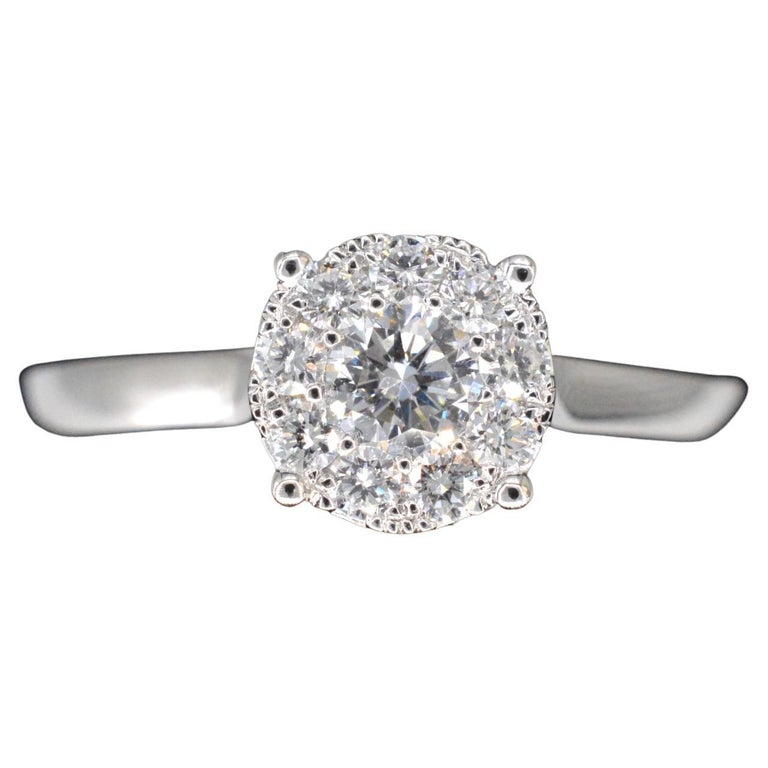 White Gold Ring with 0.50 Carat Diamond For Sale at 1stDibs