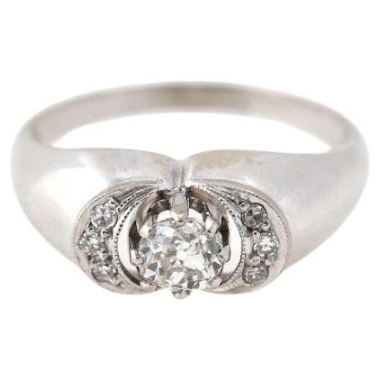 White gold ring with an old-cut diamond 0.40ct I-VS2, Scandinavia ...