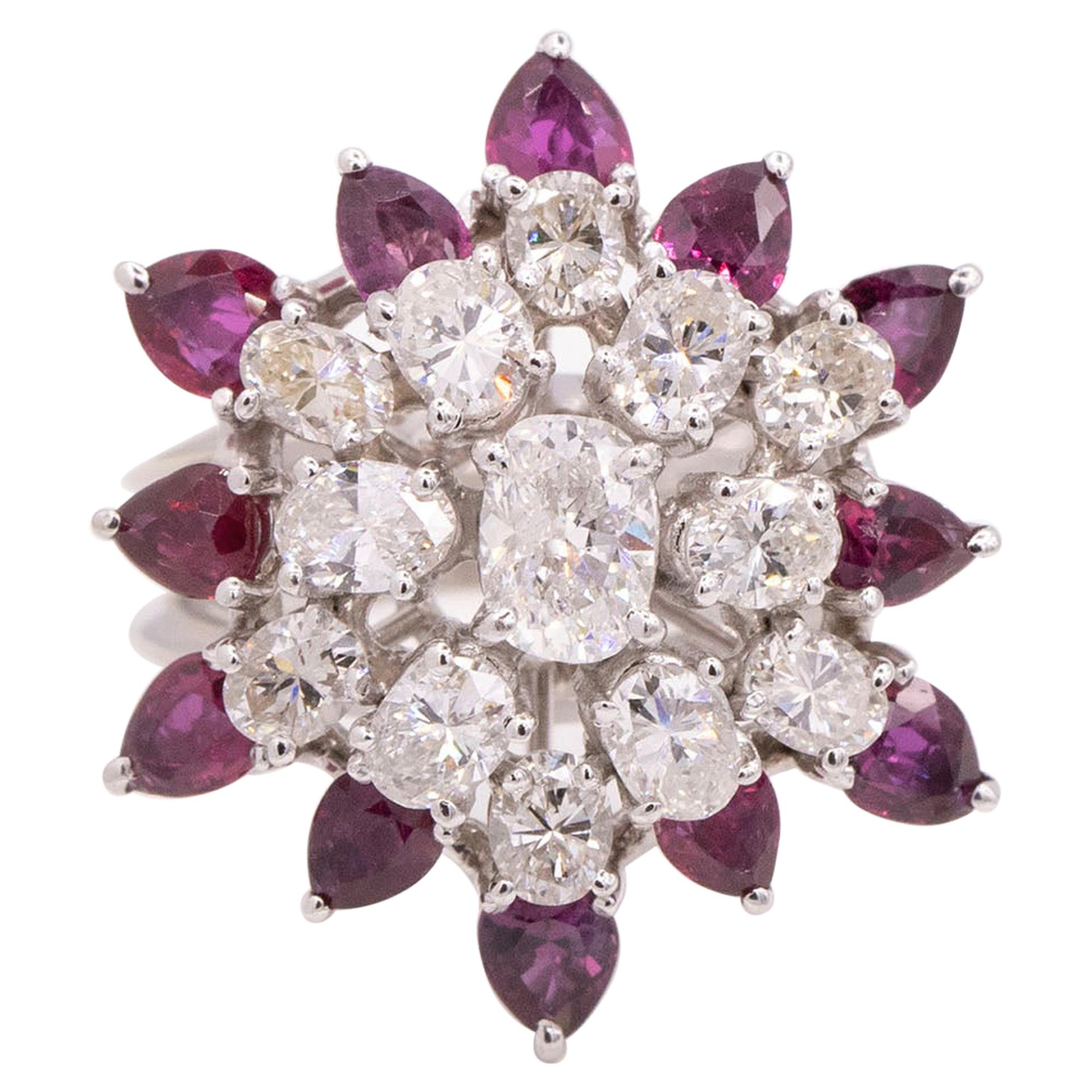 Ruby, diamonds, and white gold ring For Sale at 1stDibs