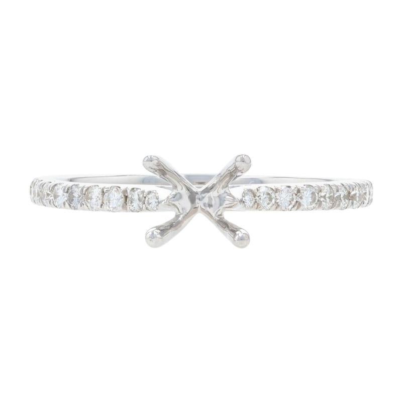 New Semi-Mount Engagement Ring, 14k Gold for Center Dia. Accents .42ctw ...
