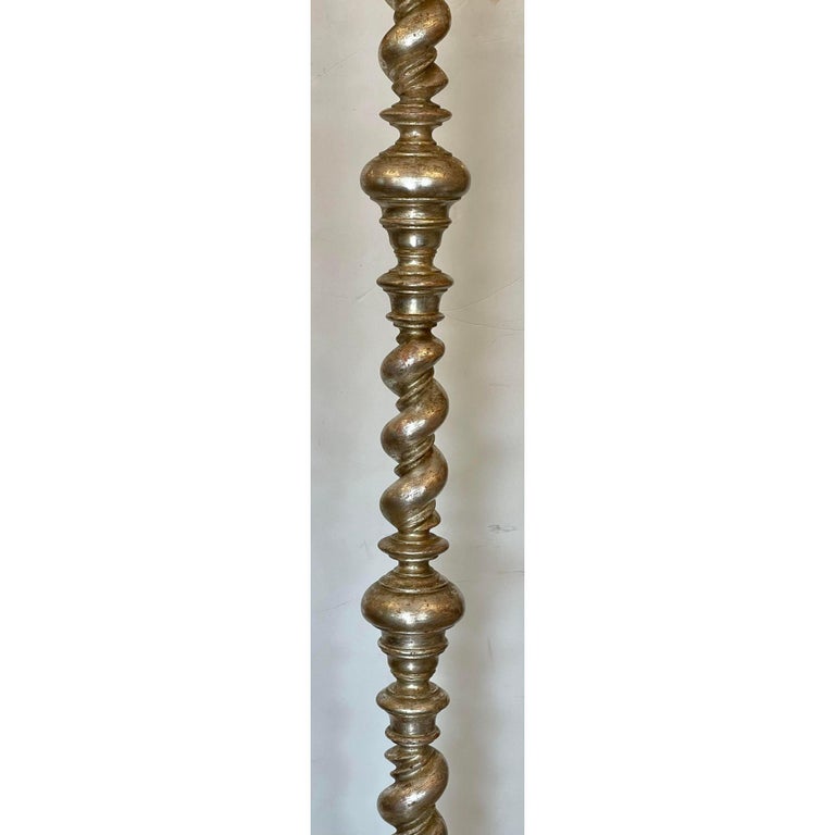 White Gold Spanish Colonial Giltwood Designer Floor Lamp - Malaga by ...