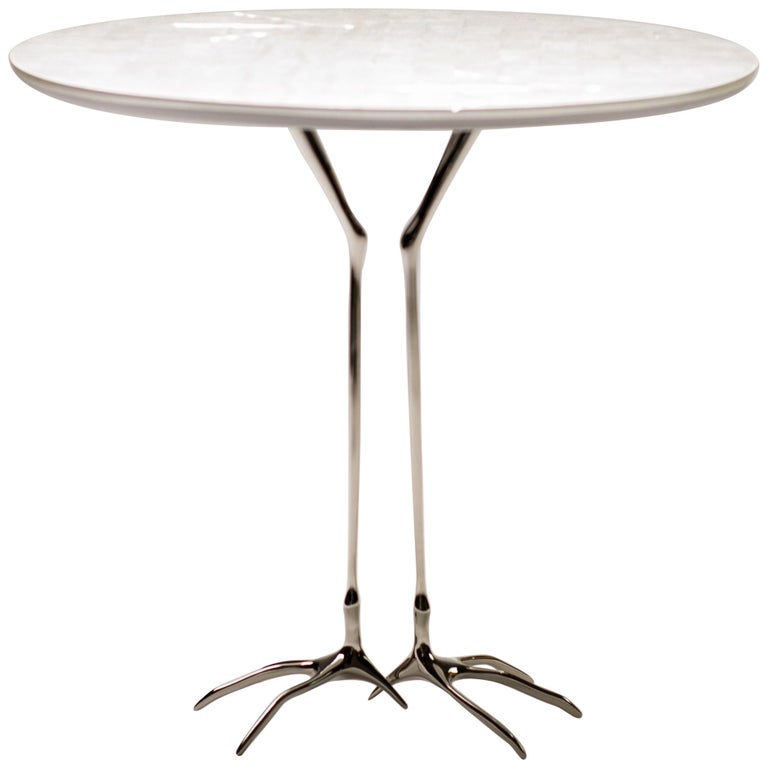 White Gold "Traccia" Table by Meret Oppenheim at 1stDibs
