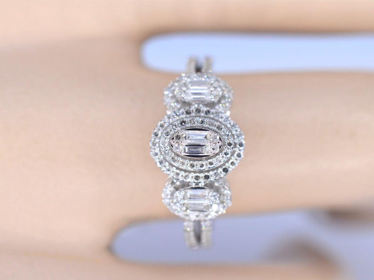 White Gold Trinity Ring Fully Set with Diamonds For Sale at 1stDibs