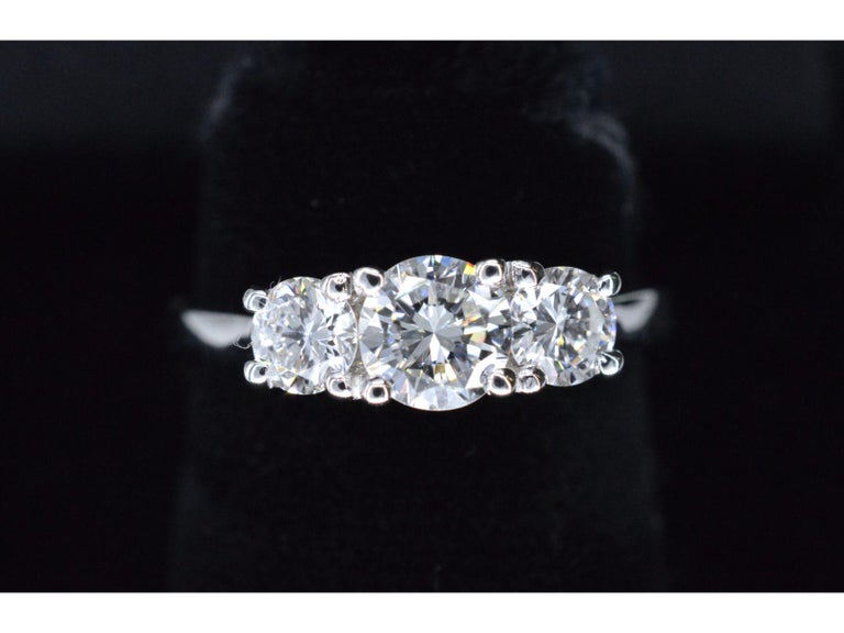 White Gold Trinity Ring with Brilliant Cut Diamonds For Sale at 1stDibs