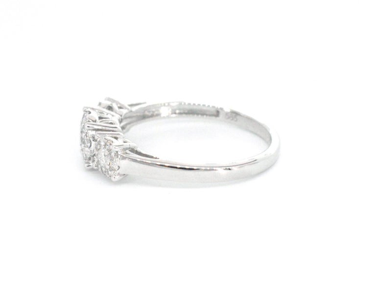 White Gold Trinity Ring with Diamonds For Sale at 1stDibs