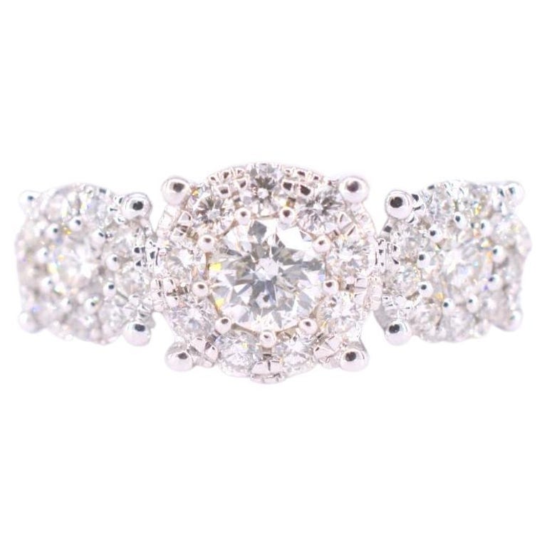 White Gold Trinity Ring with Diamonds For Sale at 1stDibs
