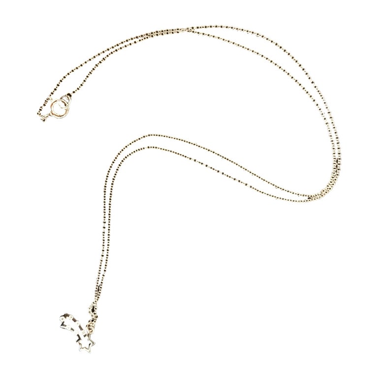 White Gold White Diamonds Christmas Star Pendant with Necklace For Sale ...