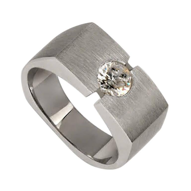 Customizable White Gold with Round Solitaire Diamond Ring For Sale at ...