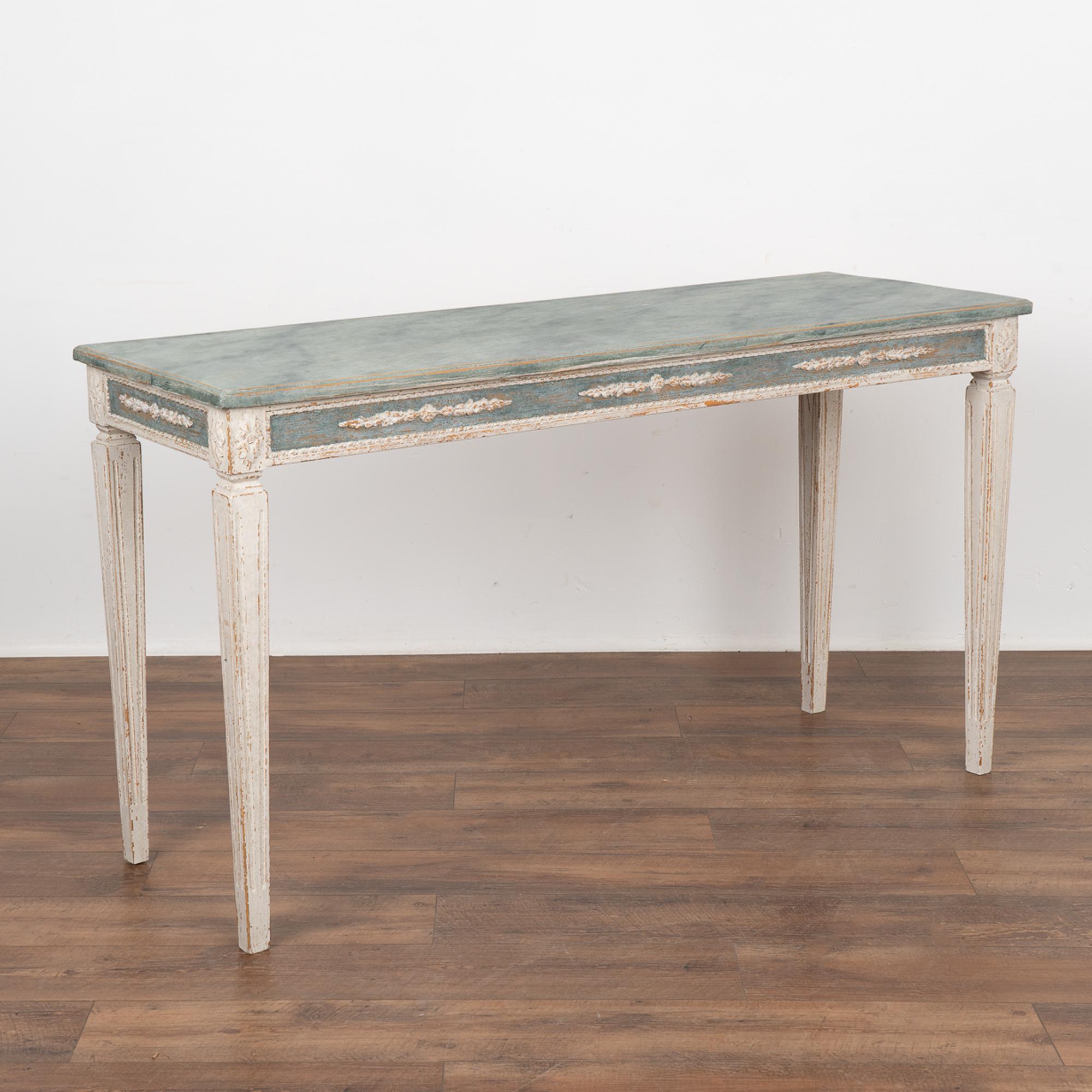 White Gustavian Console Table, Sweden circa 1890 For Sale at 1stDibs