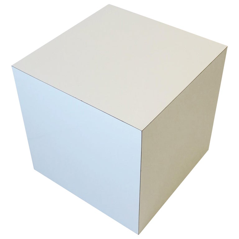 White Cube End Table or Pedestal For Sale at 1stDibs