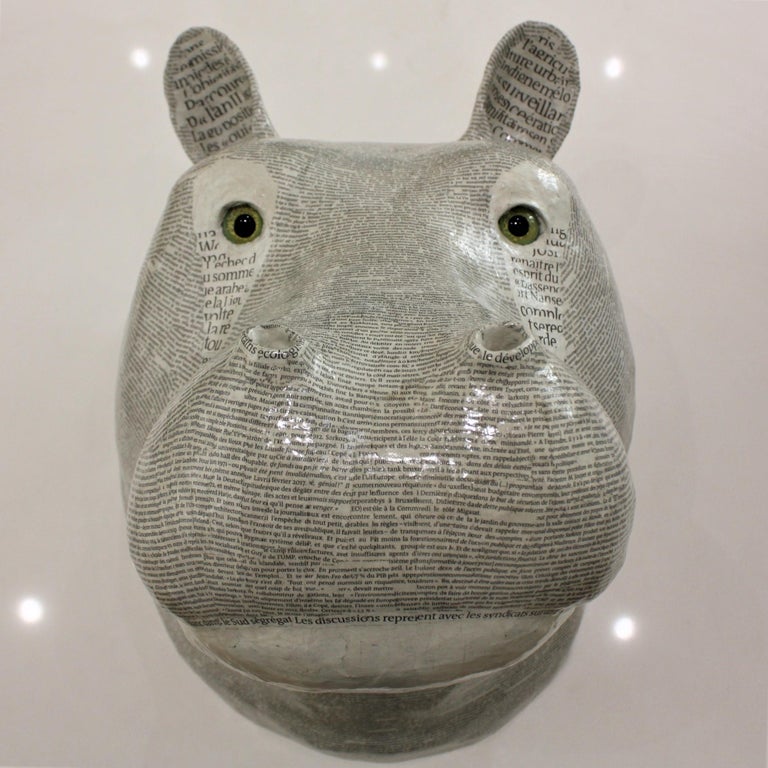 White Hippopotamus Papier-Mâché Trophy at 1stDibs | fictitious white ...
