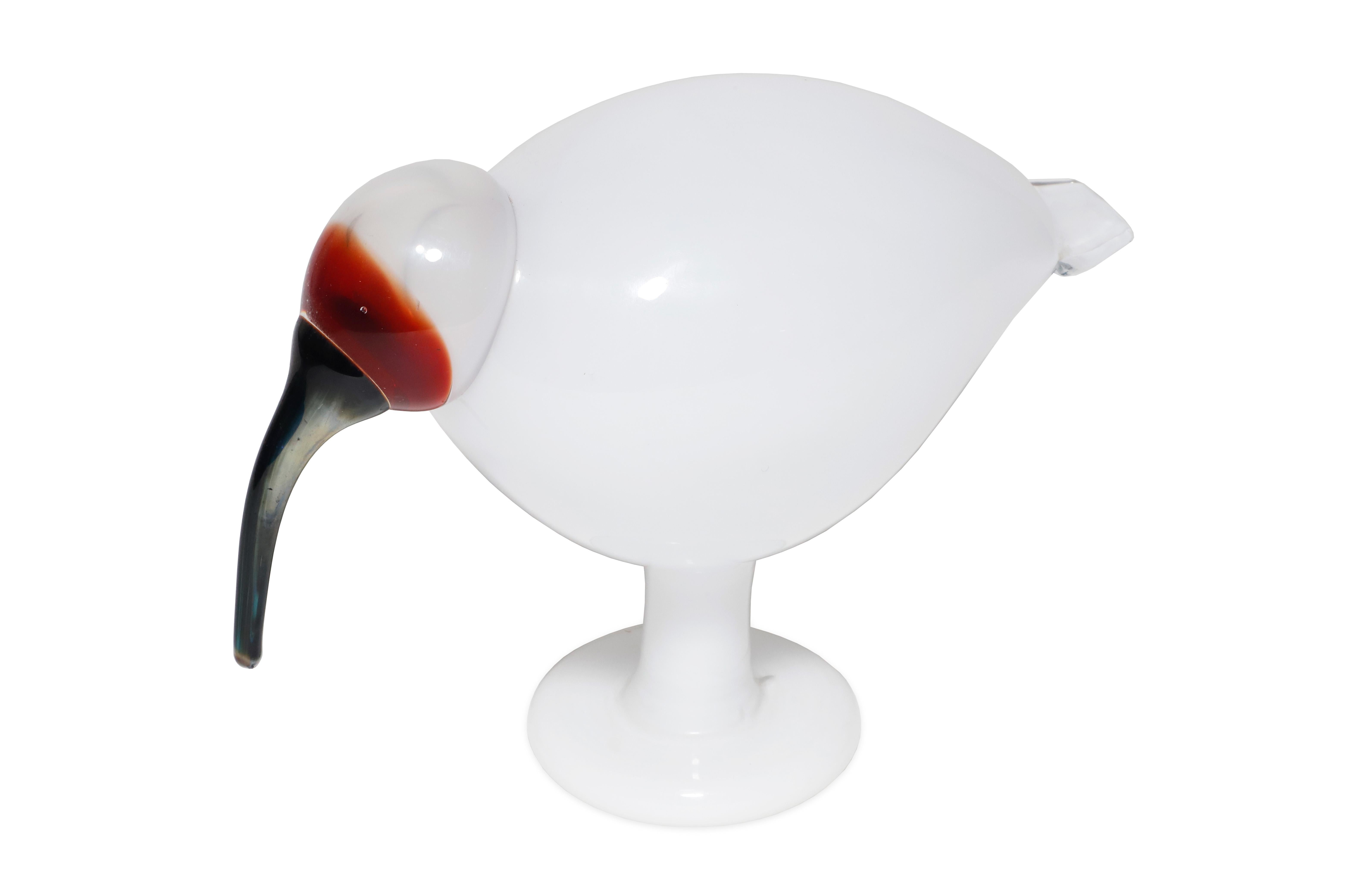 White Ibis Hand Blown Art Glass Bird by Oiva Toikka for Iitala For Sale ...