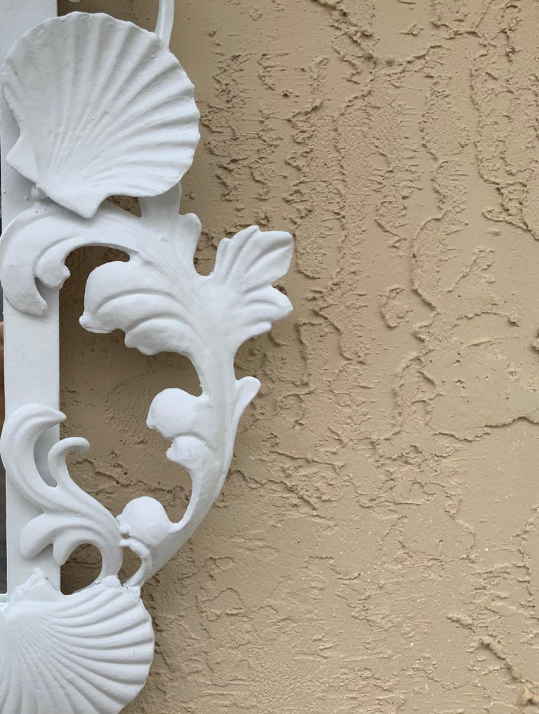 White Iron Sea Shell Mirror For Sale at 1stDibs