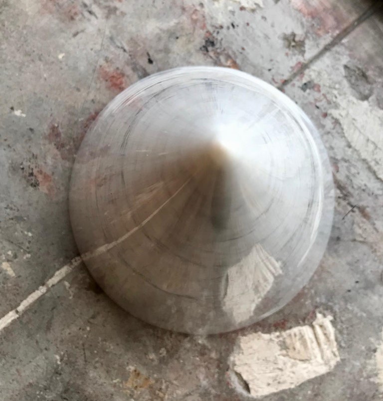 White Italian Carrara Marble Sculptural Cone For Sale at 1stDibs