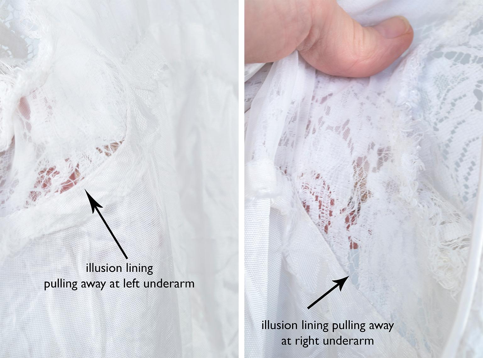 White Lace Knee-Length Hip Pannier Robe Française Wedding Dress – XS ...