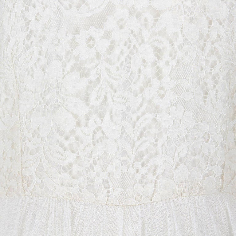 White Lace Vintage Wedding Dress, 1950s For Sale at 1stDibs