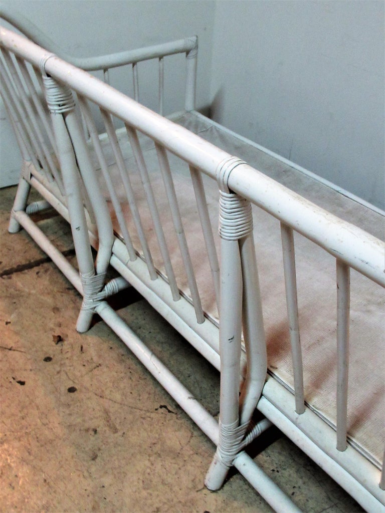 White Lacquer Painted Bamboo Sofa by Tommi Parzinger for Willow and ...