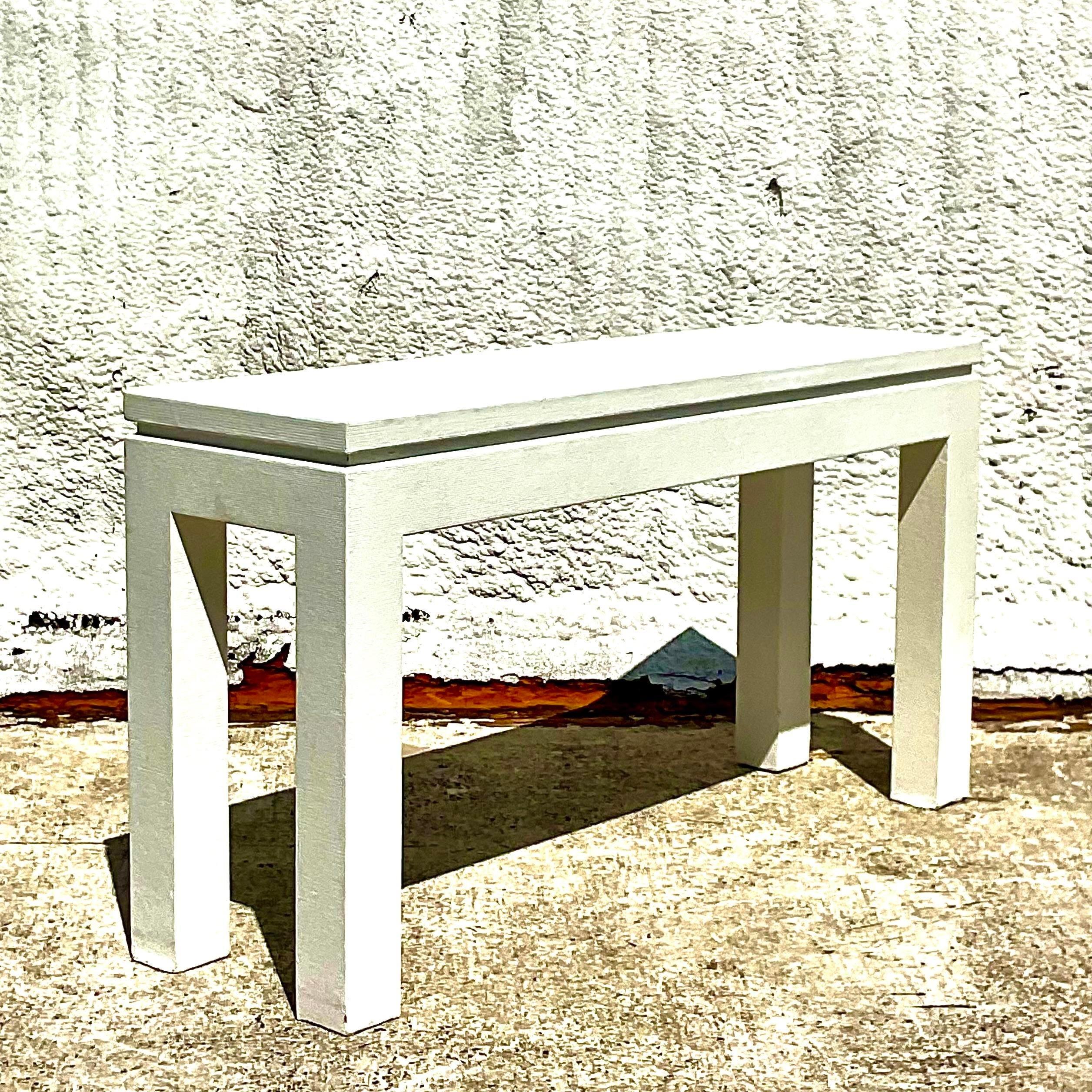 White Lacquered Console Table For Sale at 1stDibs
