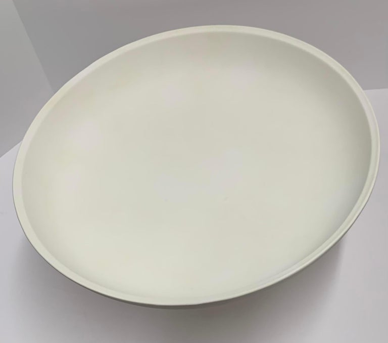 White Large Round Danish Design Footed Bowl, China, Contemporary For ...