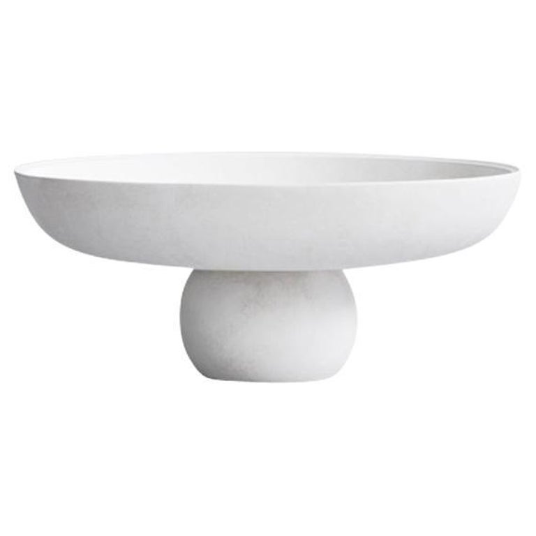 White Large Round Danish Design Footed Bowl, China, Contemporary For ...
