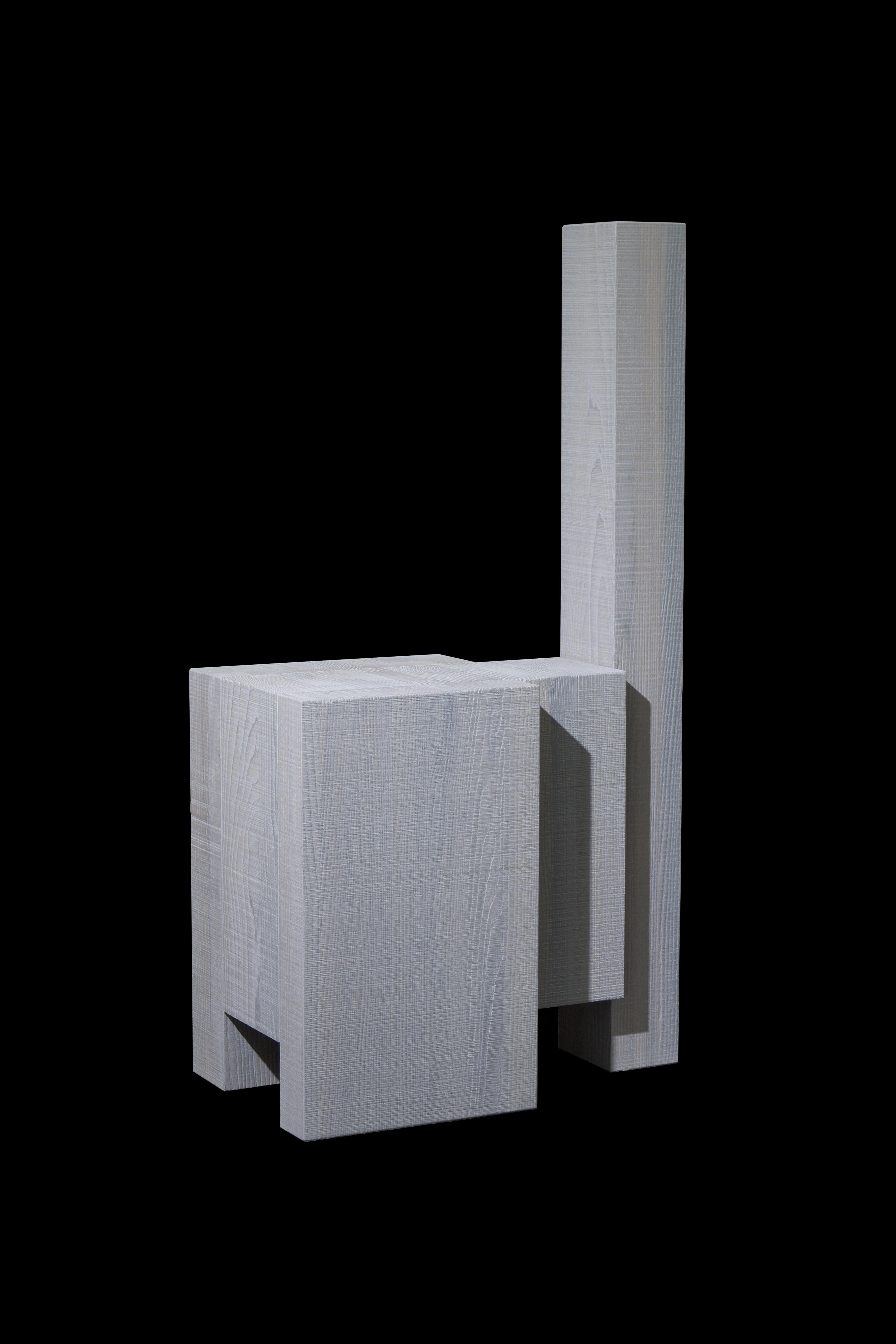 White Layered Ash Wood Stool II by Hyungshin Hwang For Sale at 1stDibs