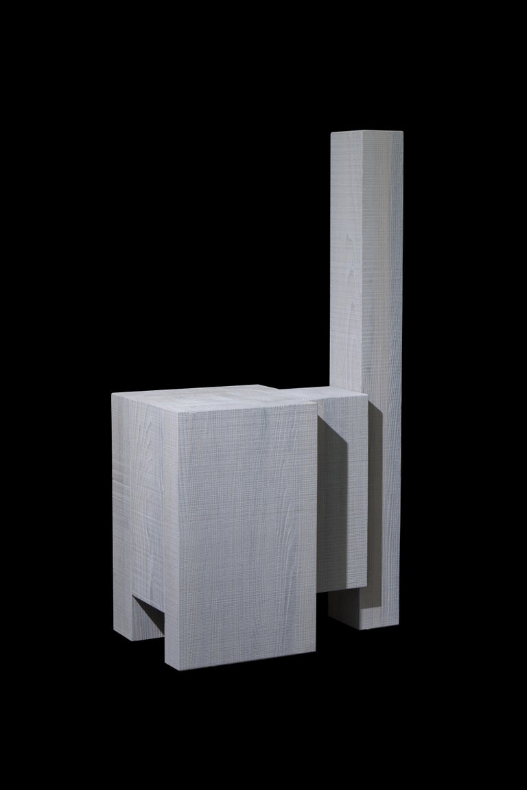 White Layered Ash Wood Stool II by Hyungshin Hwang For Sale at 1stDibs