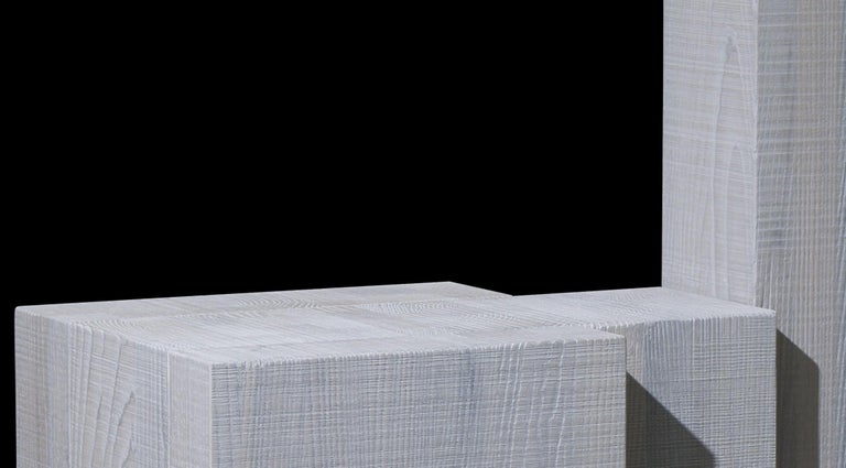 White Layered Ash Wood Stool II by Hyungshin Hwang For Sale at 1stDibs