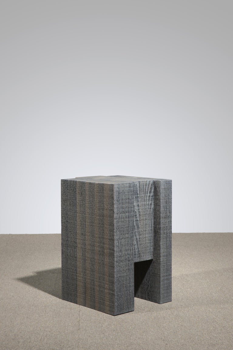 White Layered Oak Wood Stool III by Hyungshin Hwang For Sale at 1stDibs