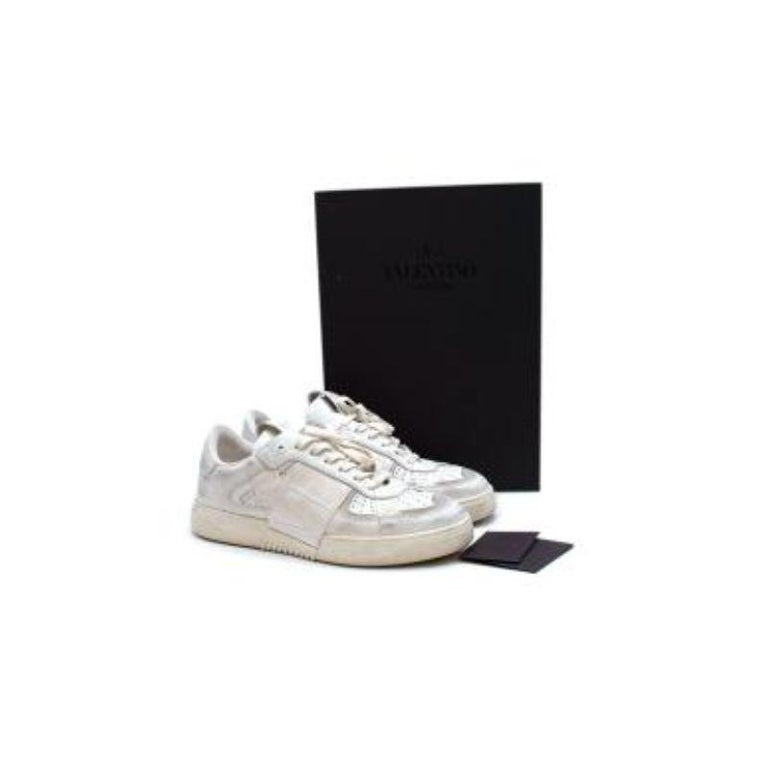 White leather and canvas VL7N trainers For Sale at 1stDibs