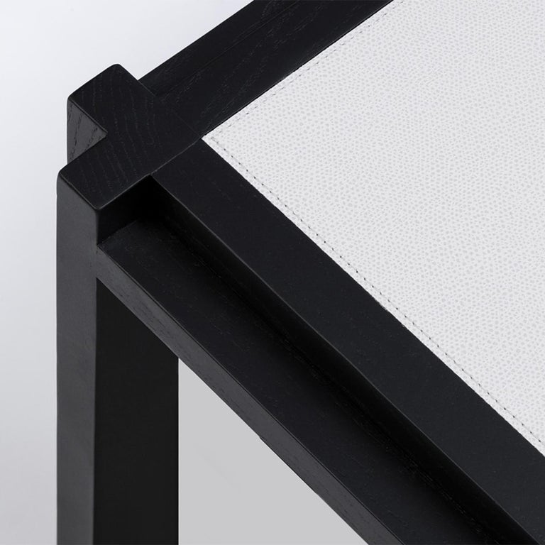 White Leather I Coffee Table For Sale at 1stDibs