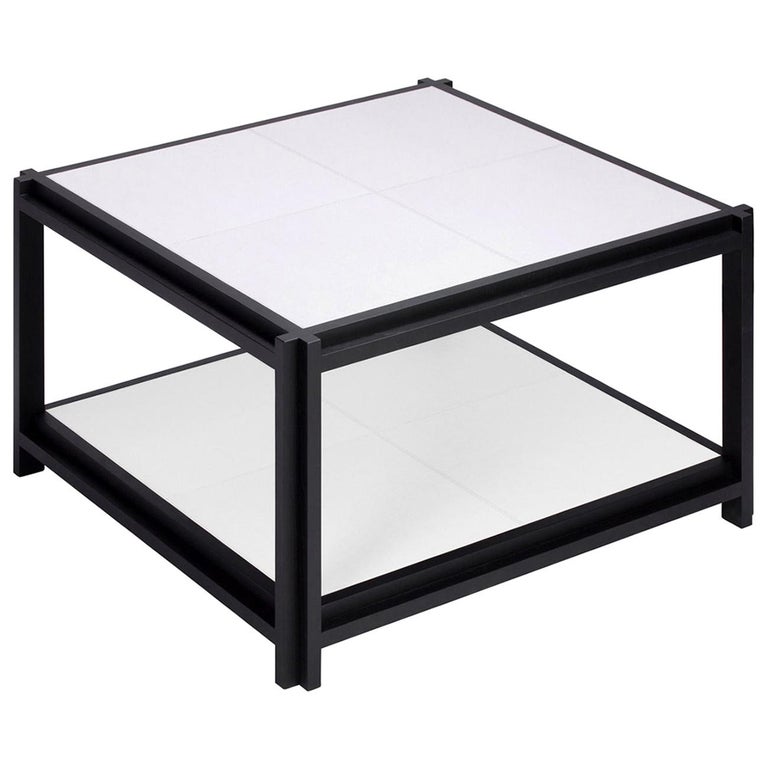 White Leather II Coffee Table For Sale at 1stDibs