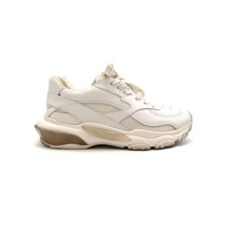 White Leather and Mesh Trainers For Sale at 1stDibs