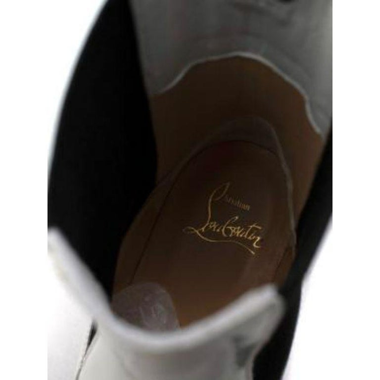White Leather Montezu Lug Flat Ankle Boots For Sale at 1stDibs