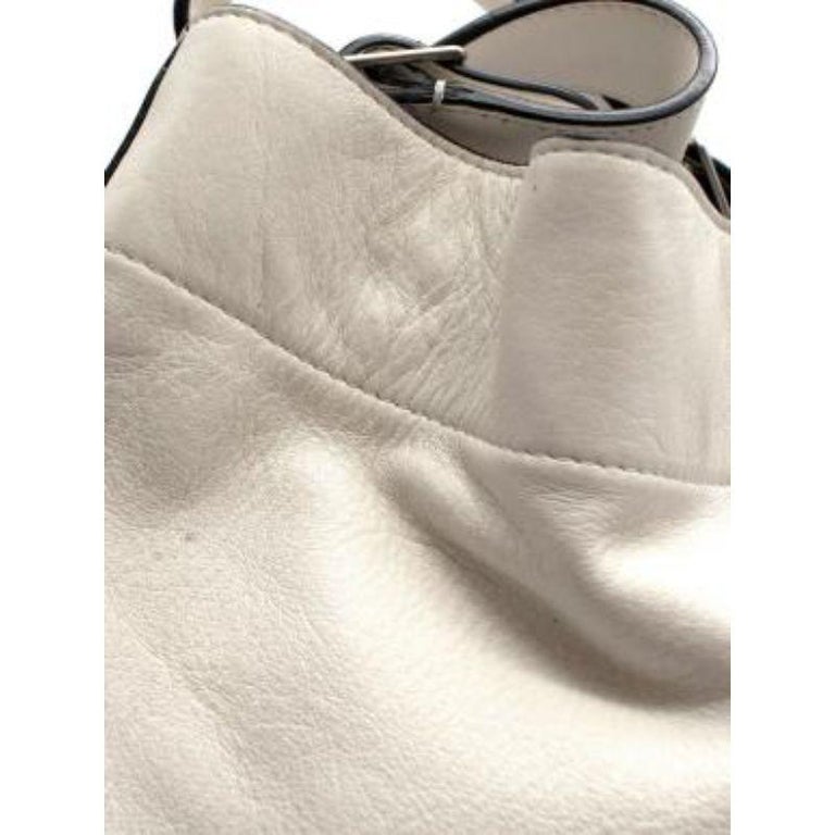 White leather Seau bucket bag For Sale at 1stDibs
